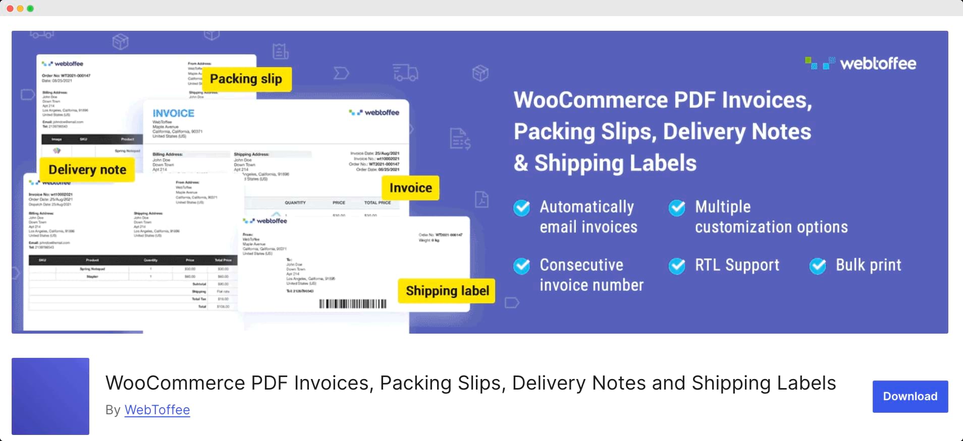 Best WooCommerce Packing Slip Plugins for Bulk Printing - BizPrint from BizSwoop
